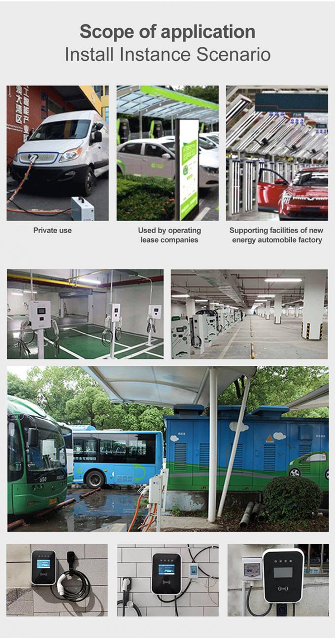 Automobile Fast Charging Pile Wall Mounted EV Charging Station LCD Display